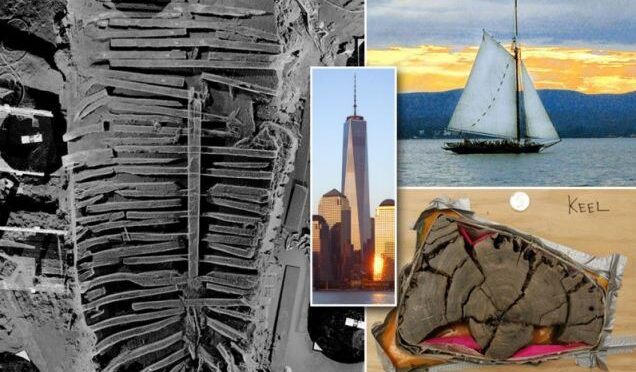 An 18th-century ship under the world trade center new york ...