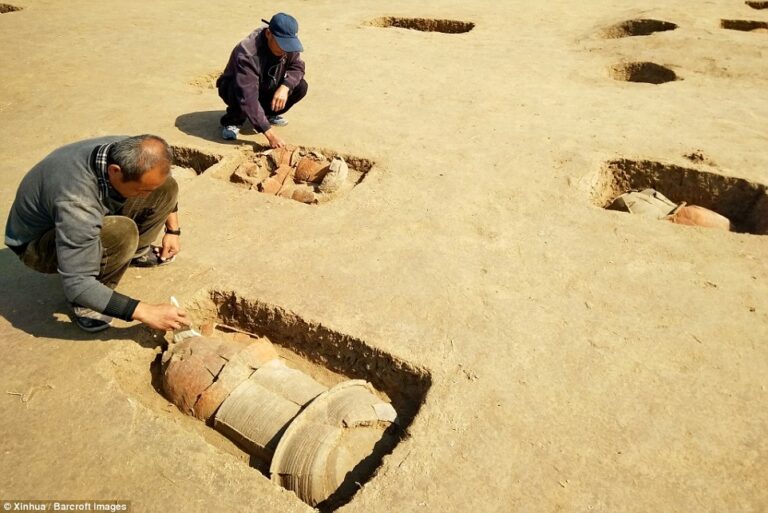 Haunting pictures show a mass grave of 113 ancient human remains buried ...