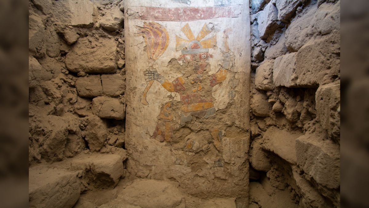 A 1,400-year-old mural of 2-faced men unearthed in Peru may allude to ...