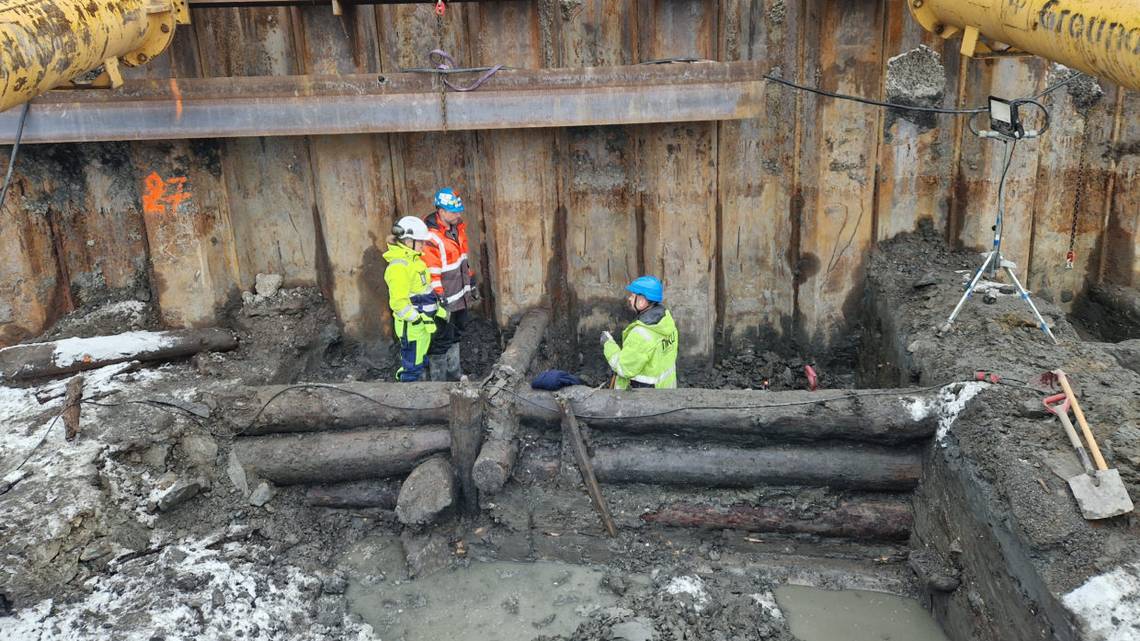 Ruins of the 700-year-old wharf, possibly used by royalty, were found ...